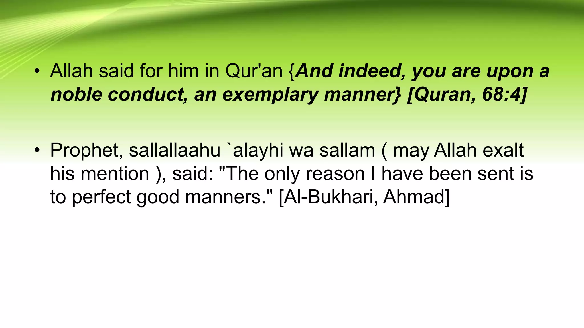 Good character in Islam | PPTX