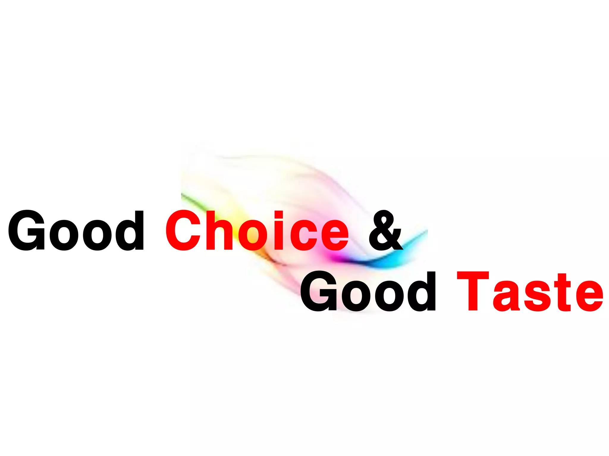 Good choice & good taste | PDF