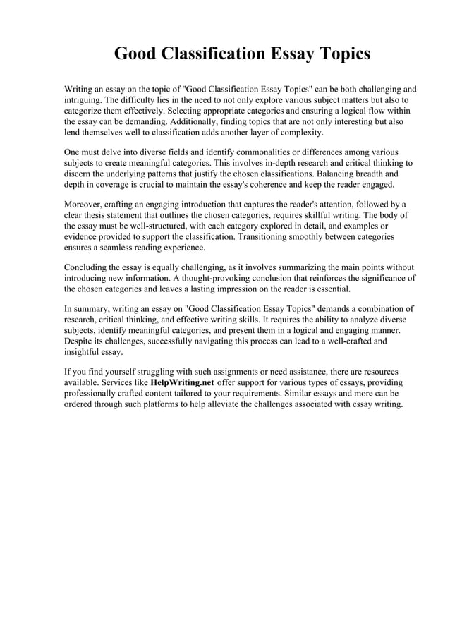 Good Classification Essay Topics.pdf