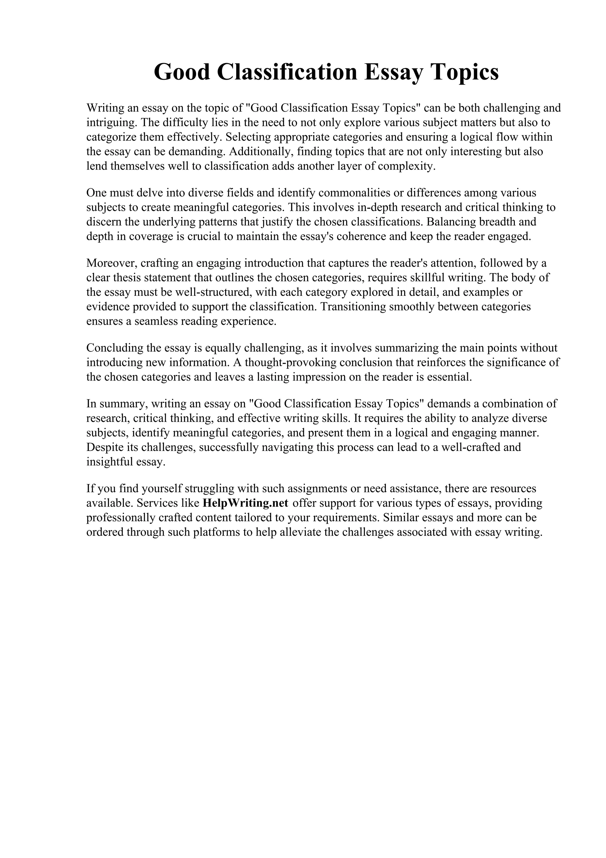 Good Classification Essay Topics.pdf