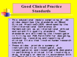 Good Clinical Practice | PPT