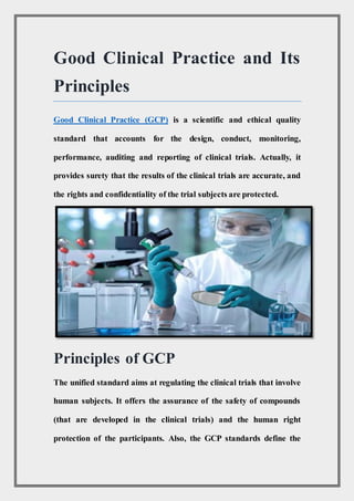 Good clinical practice and its principles | PDF