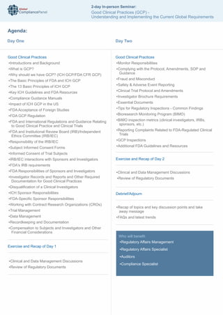 Good clinical practices (gcp) | PDF