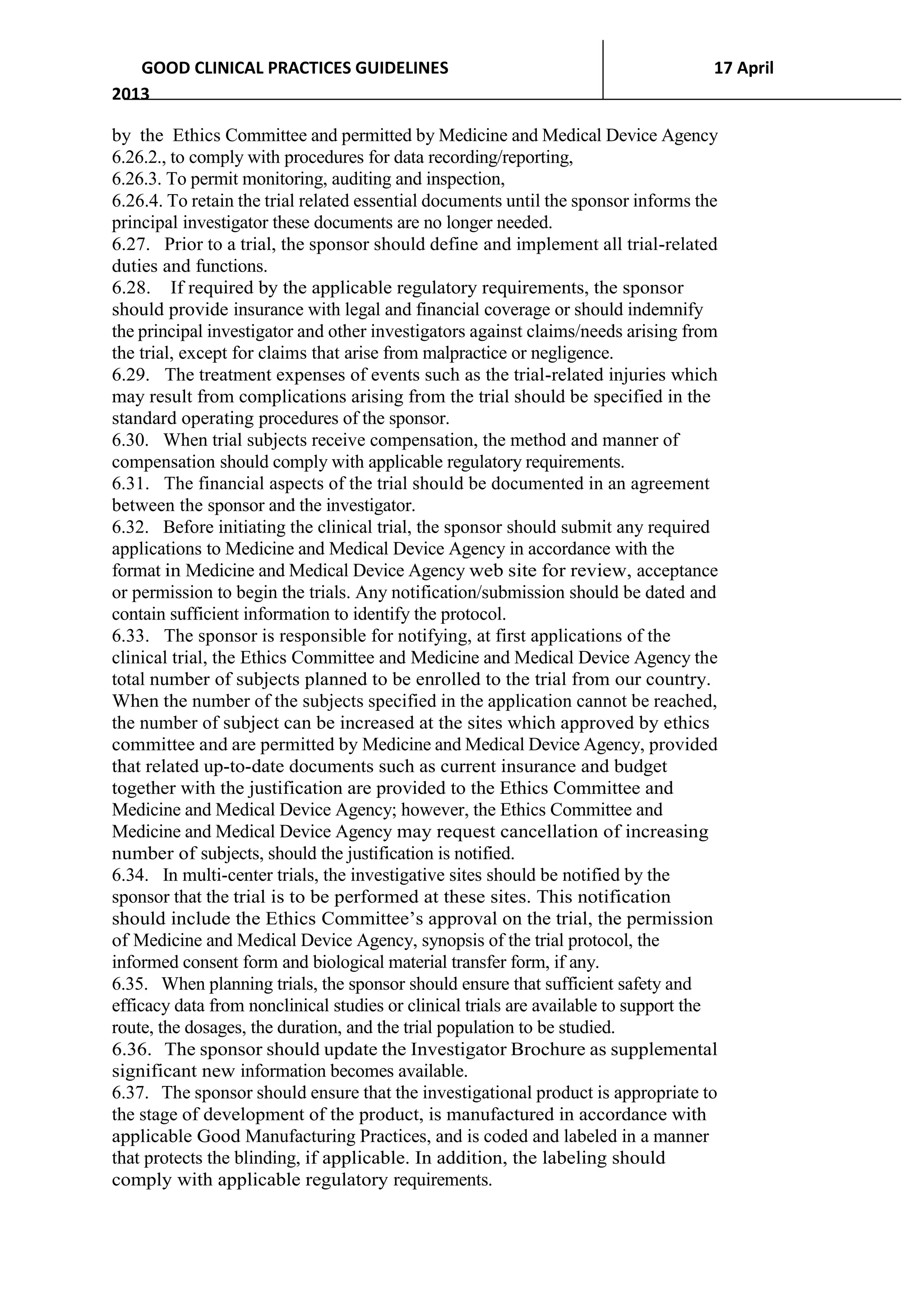 GCP Guideline published by Turkish Medicine and Medical Device Agency | PDF