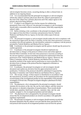 GCP Guideline published by Turkish Medicine and Medical Device Agency | PDF