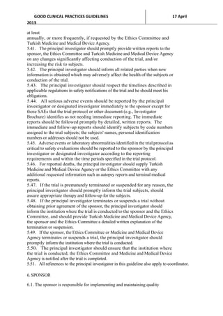 GCP Guideline published by Turkish Medicine and Medical Device Agency | PDF
