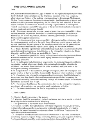 GCP Guideline published by Turkish Medicine and Medical Device Agency | PDF