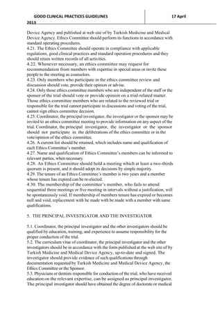 GCP Guideline published by Turkish Medicine and Medical Device Agency | PDF