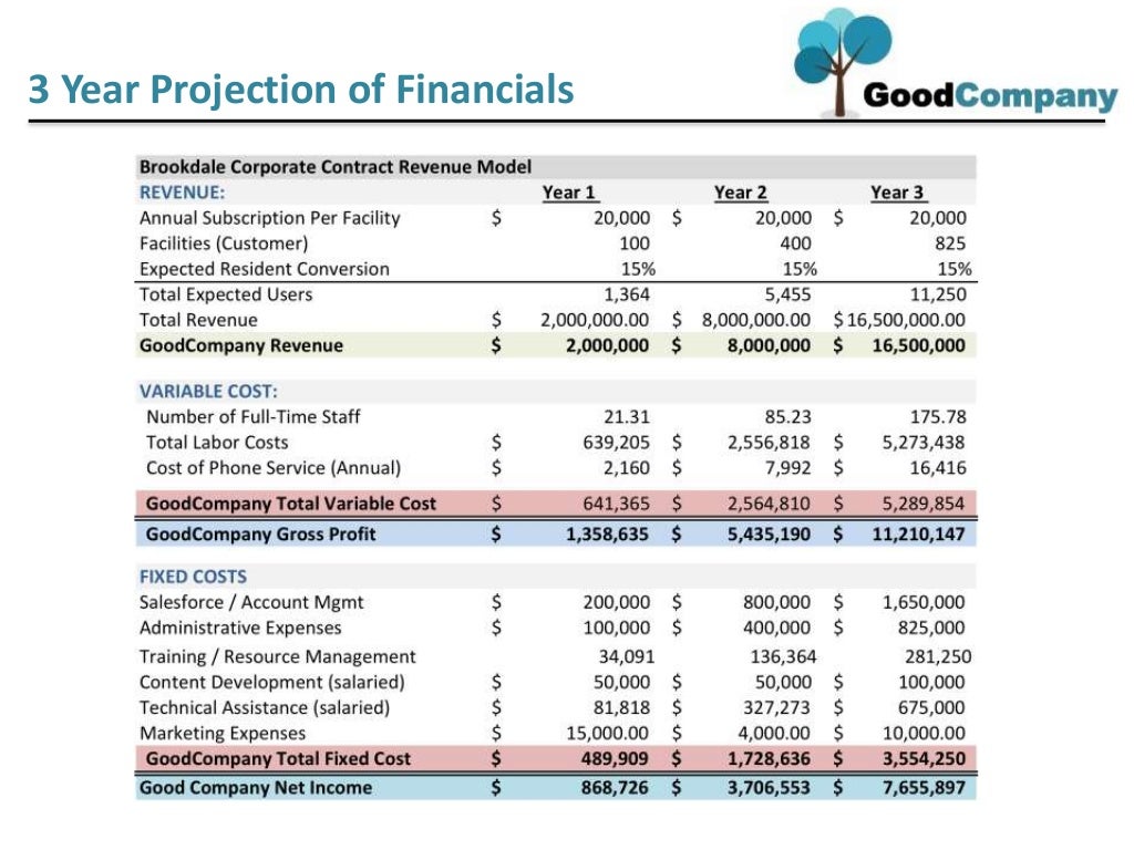 3 Year Projection Of Financials