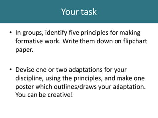 Good cop, bad cop? Cracking formative, using summative well | PPT