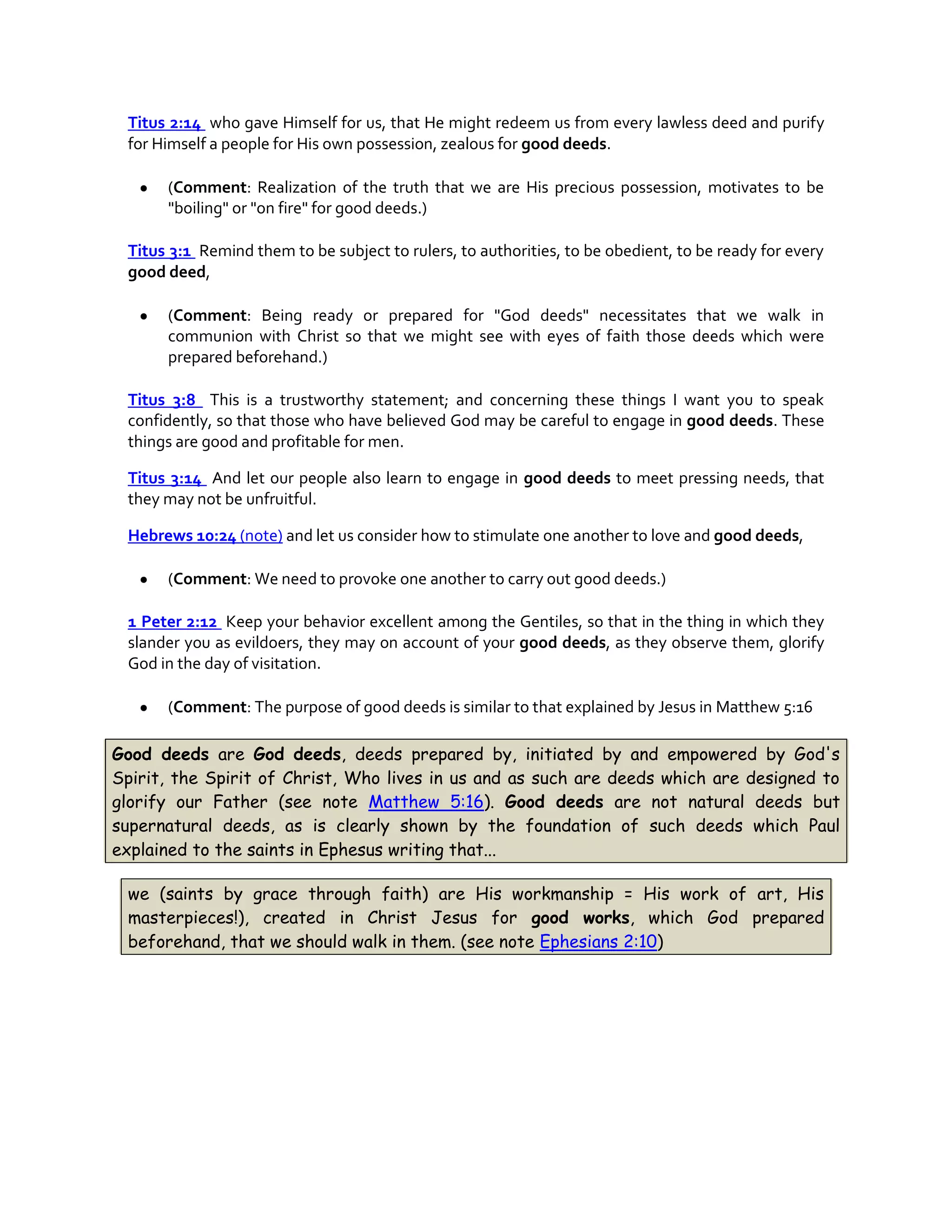 Good deeds romans 2 7 | DOCX