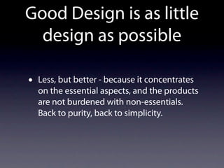 10 principles for Good design | KEY