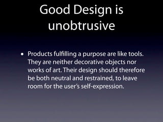10 principles for Good design | KEY