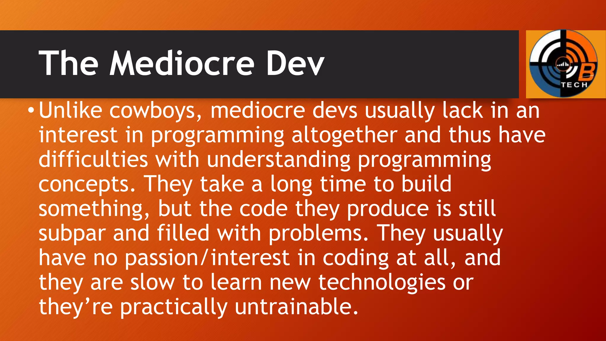 Good developers vs bad developers | PPT