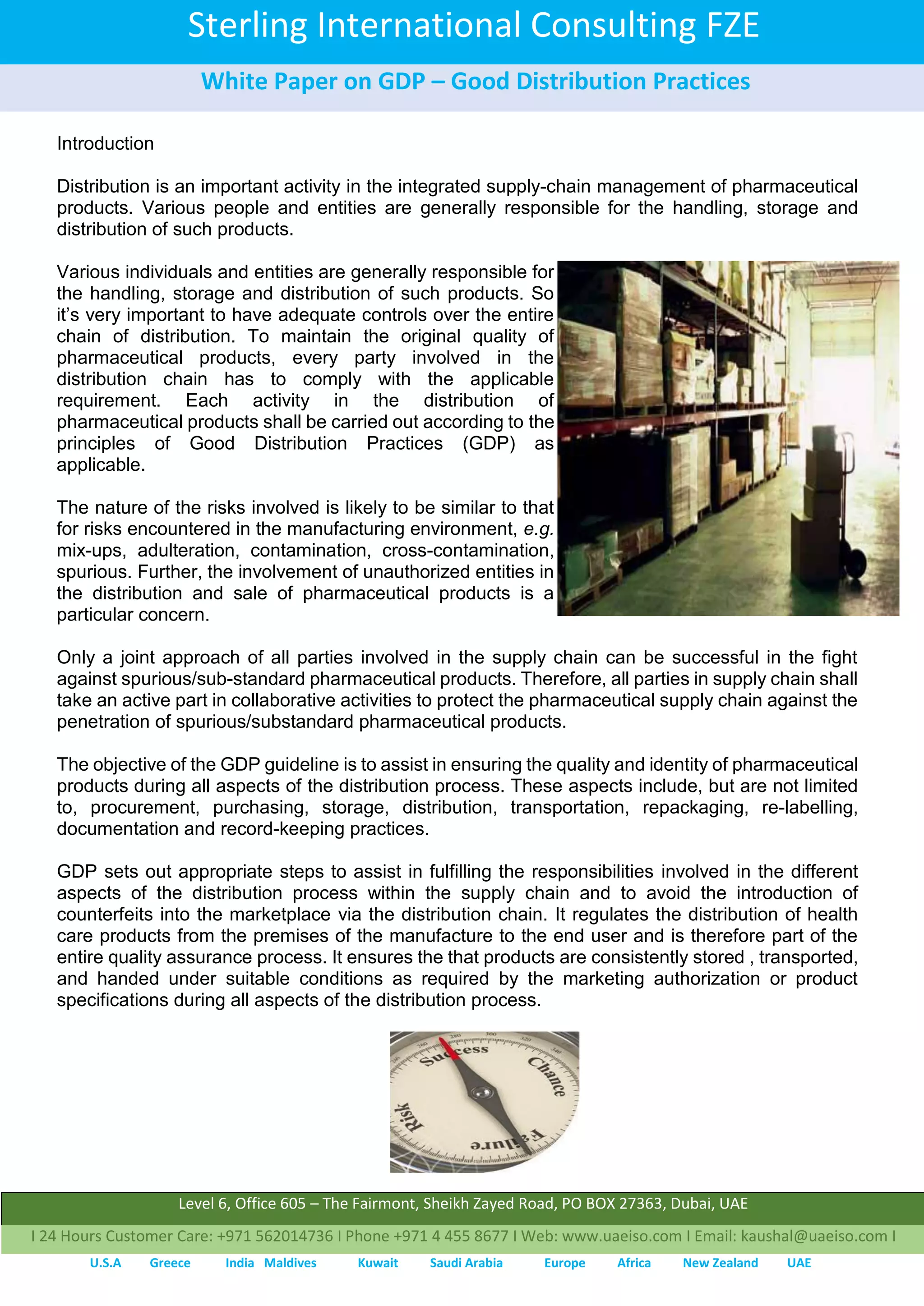 Good distribution practices white paper | PDF