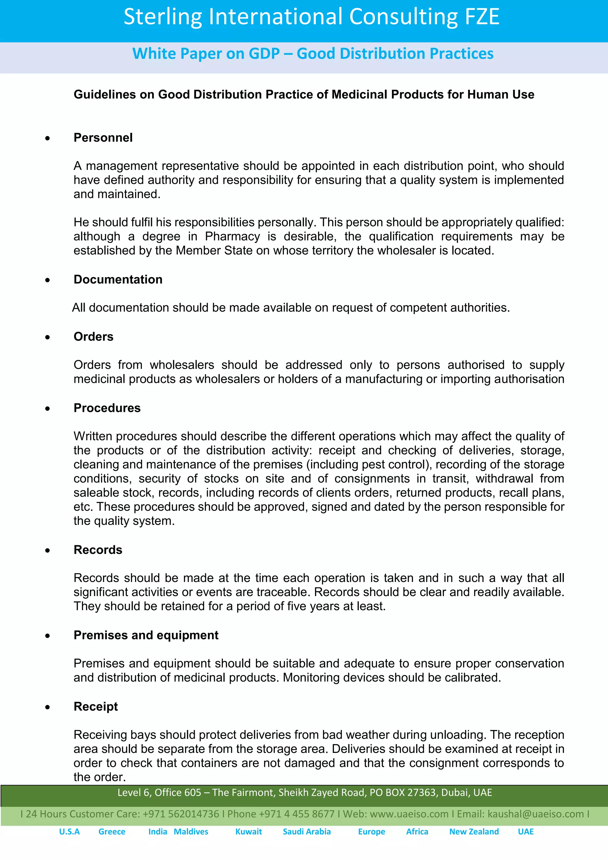 Good distribution practices white paper | PDF