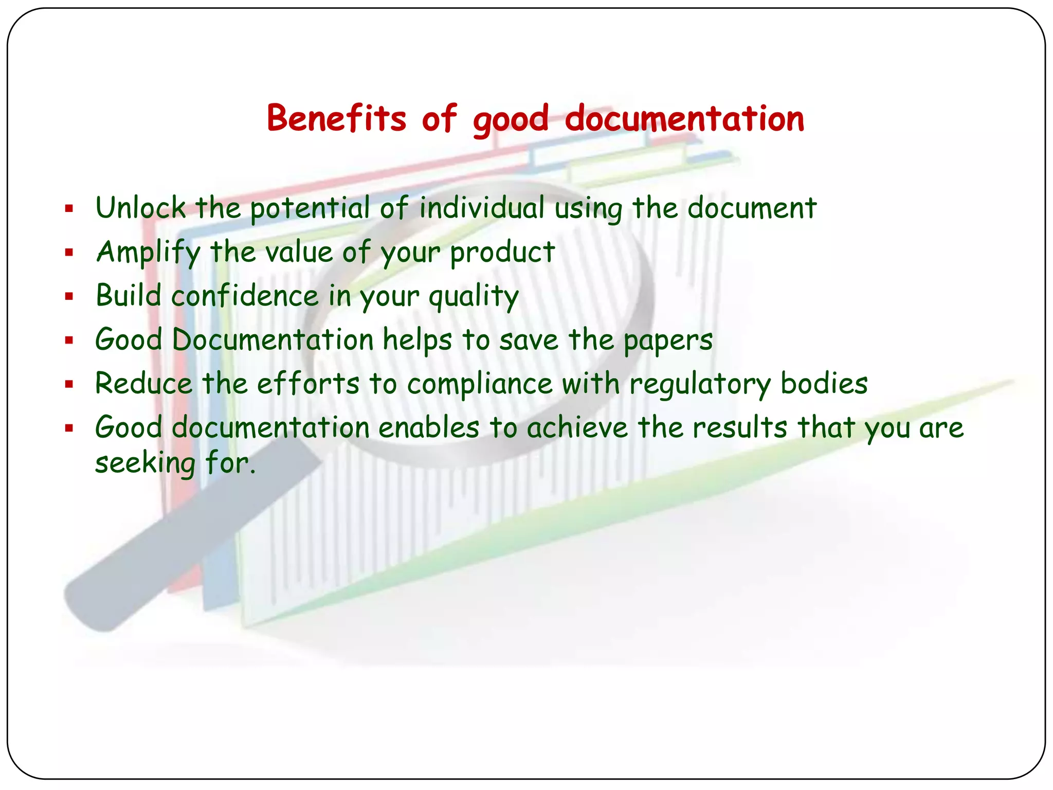 Good documentation practice | PPTX