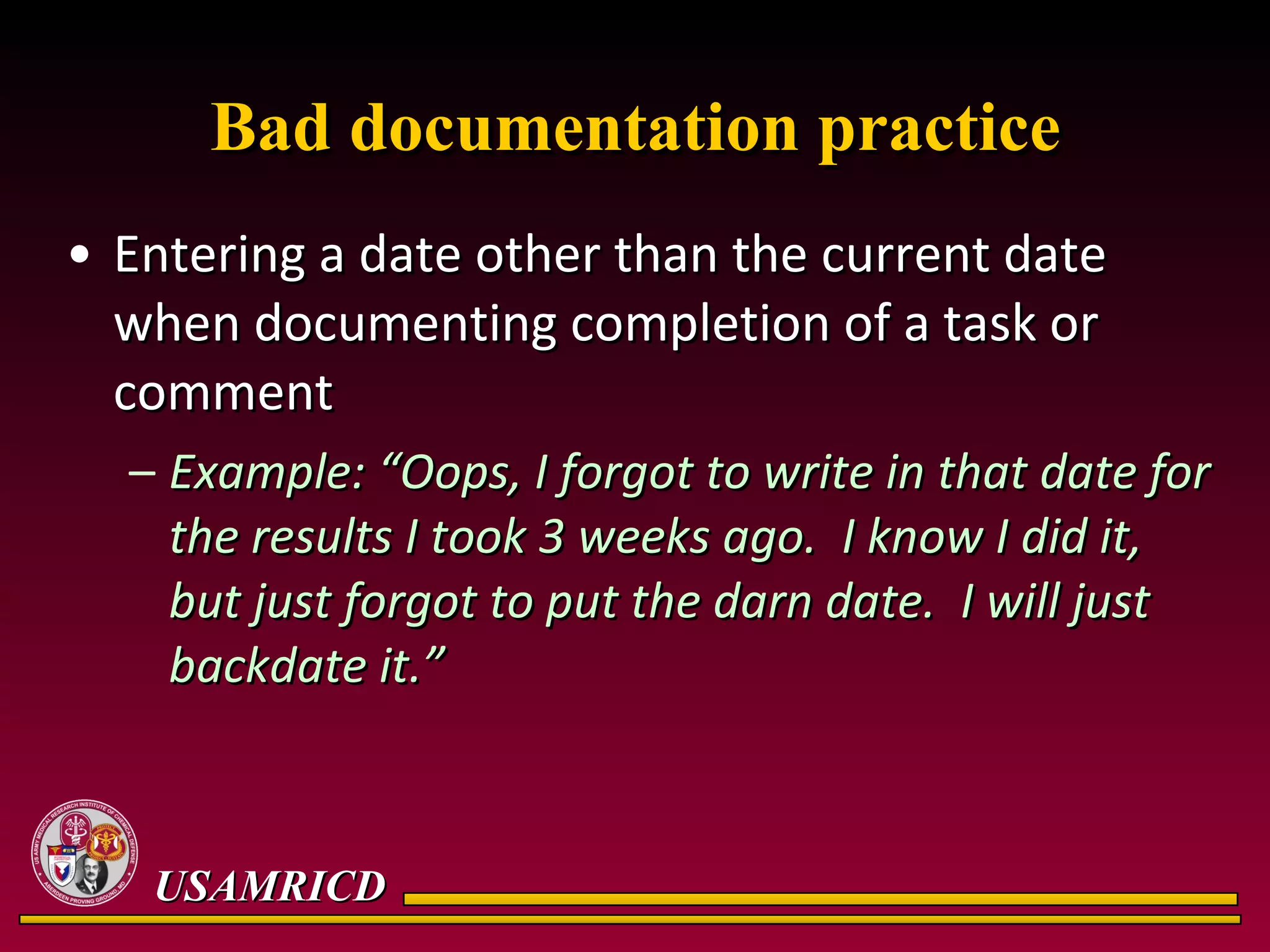 Good Documentation Practice | PPT