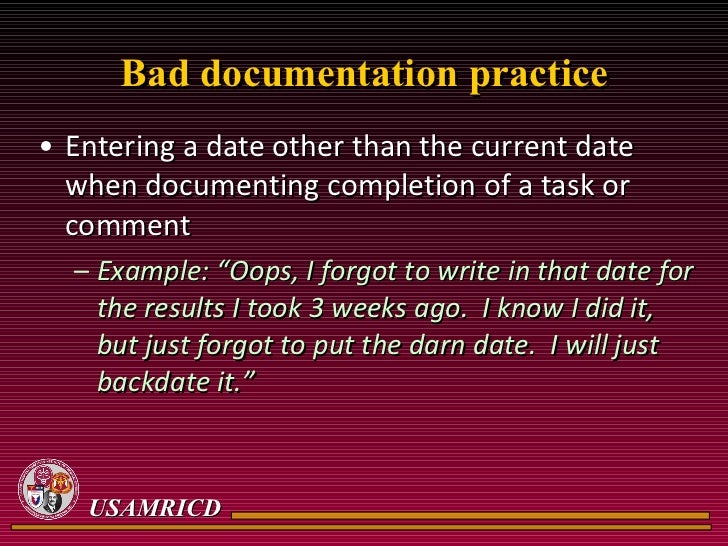 Good Documentation Practice