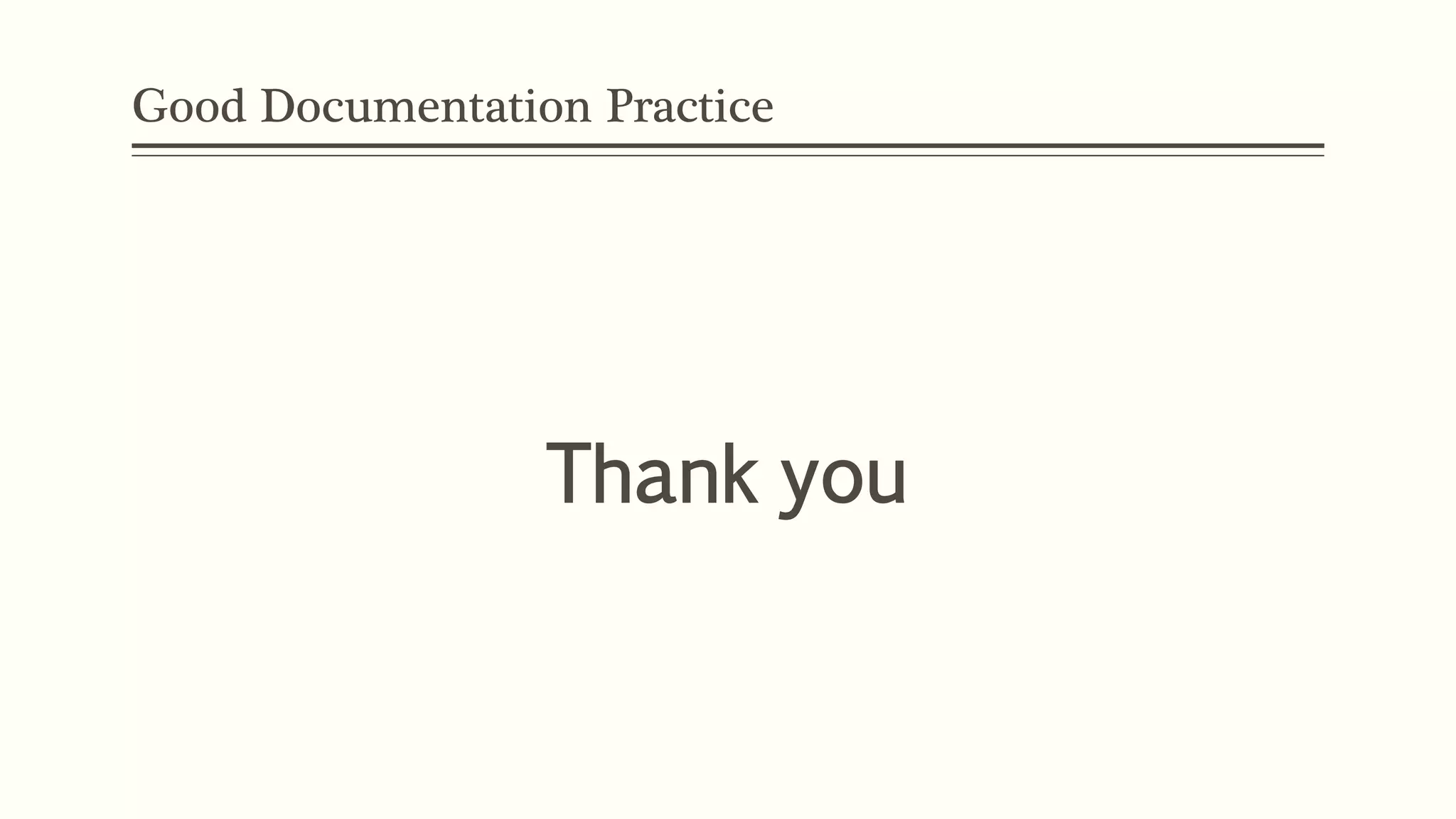 Good Documentation Practices | PPTX