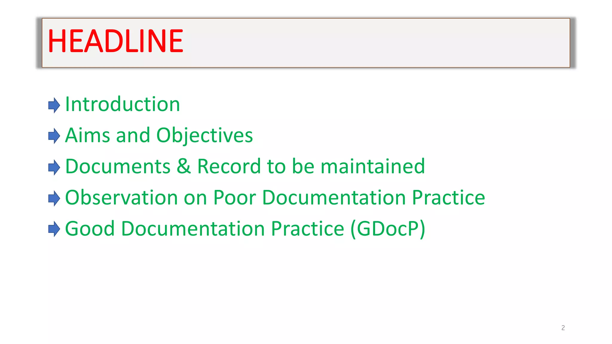 Good documentation practice | PPTX