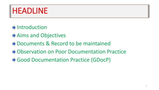 Good documentation practice | PPTX