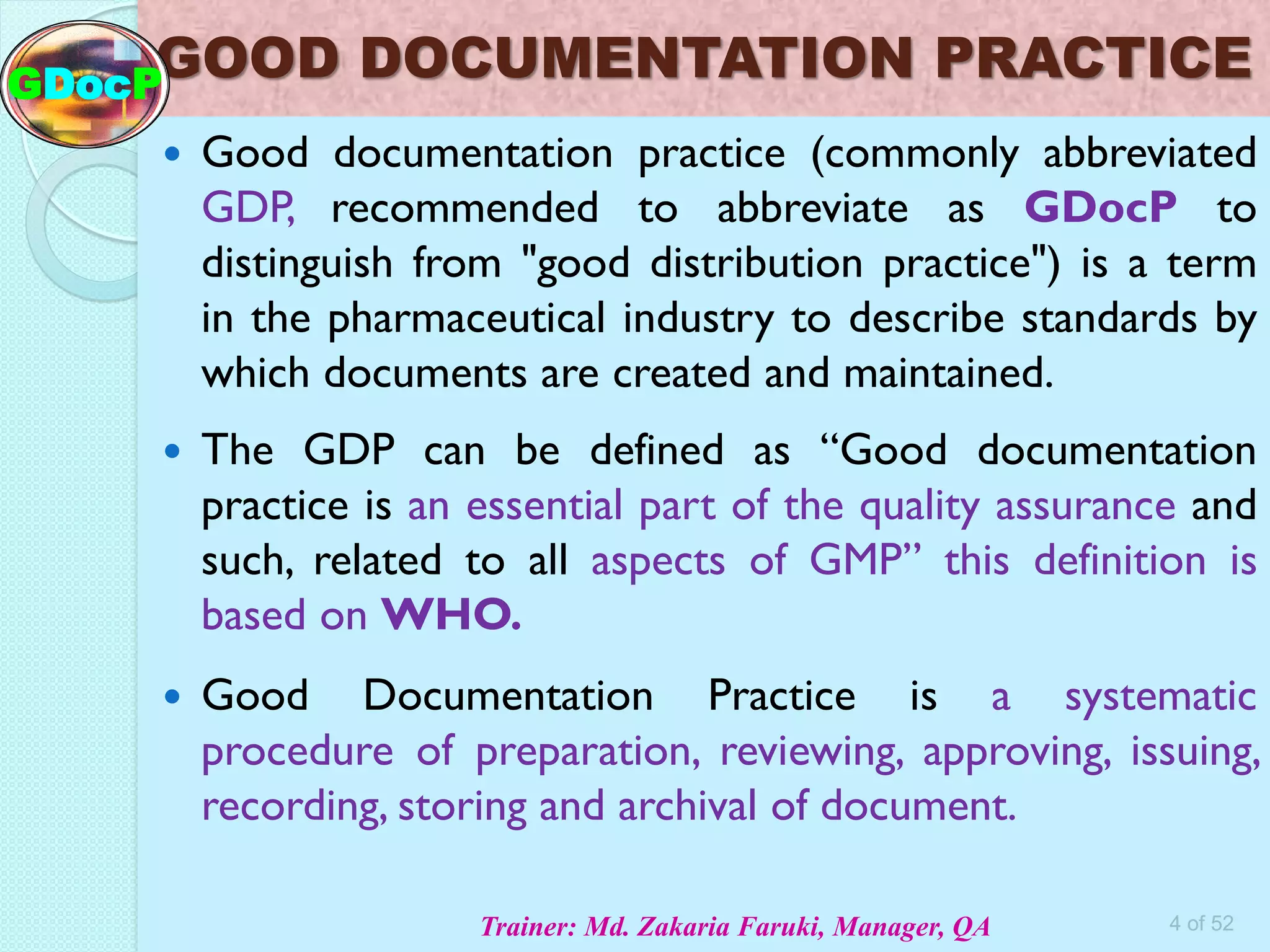 Good Documentation Practice Gdocppdf
