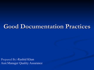 Good documentation practices | PPT