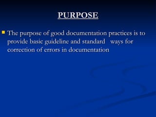 Good documentation practices | PPT