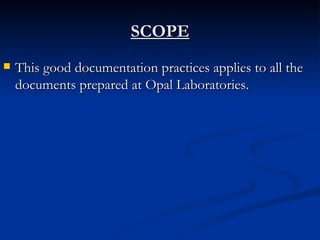 Good documentation practices | PPT