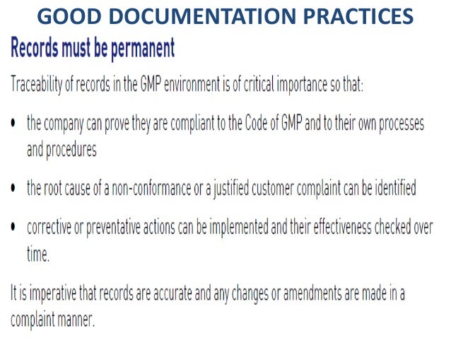 Good documentation practices