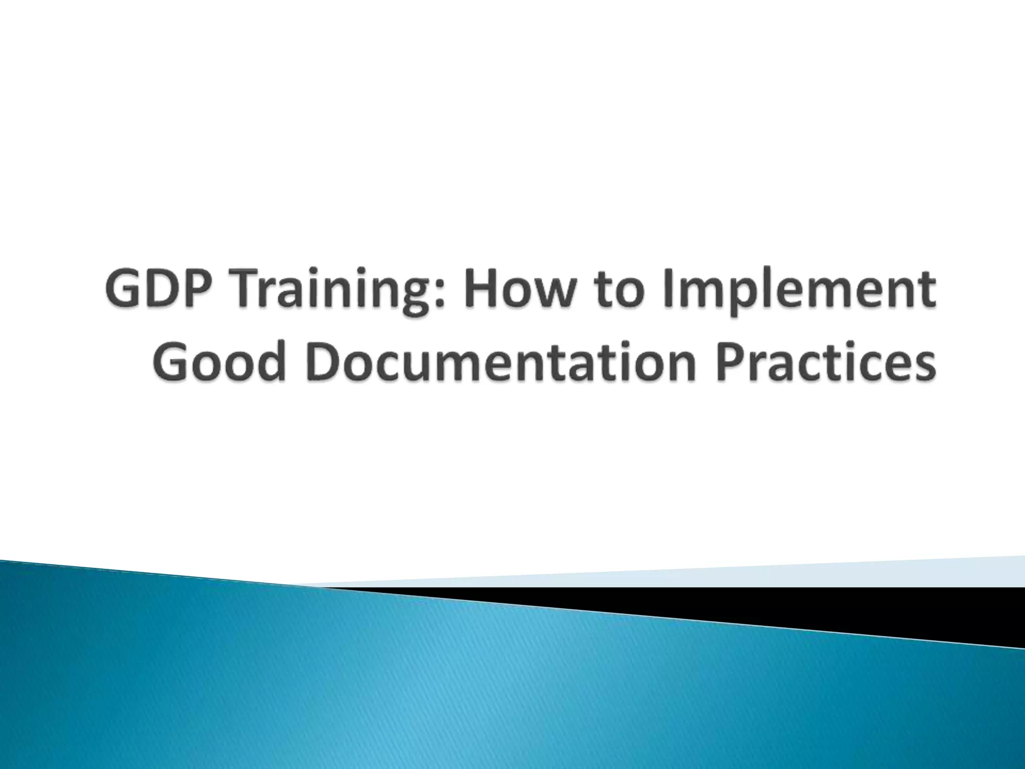 Good documentation practices | PPTX