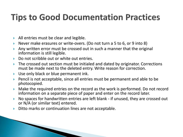 Good documentation practices | PPTX
