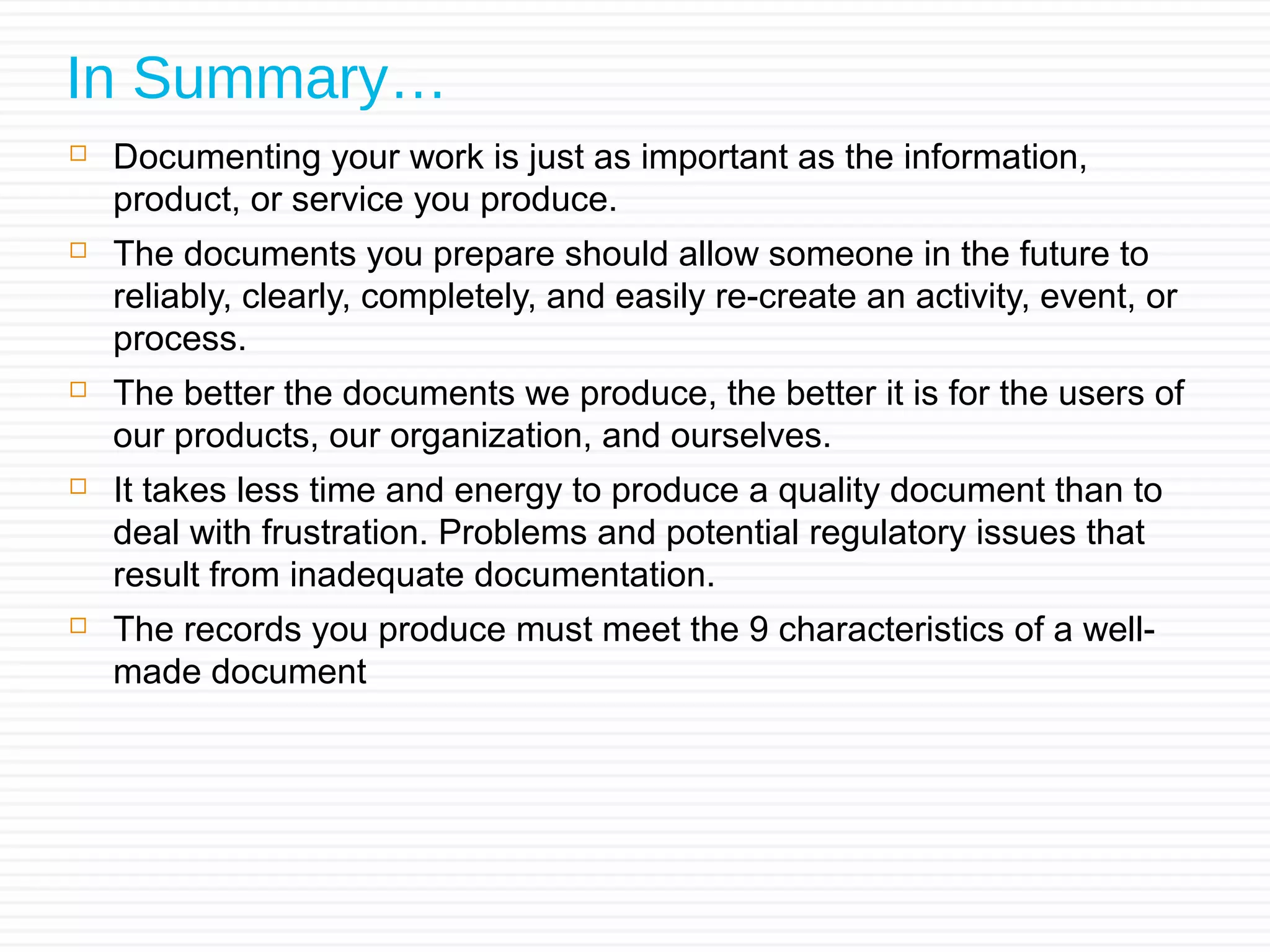 Good documentation practices | PPT