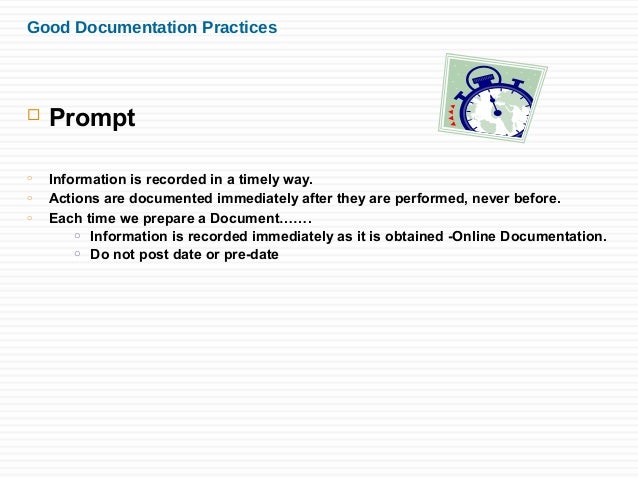 Good documentation practices