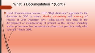 Good Documentation Practice (GDP) | PPTX