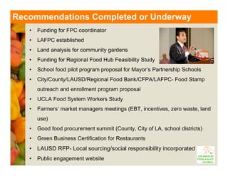 Urban Food Policy Strategies: Los Angeles - PowerPoint Presentation | PDF