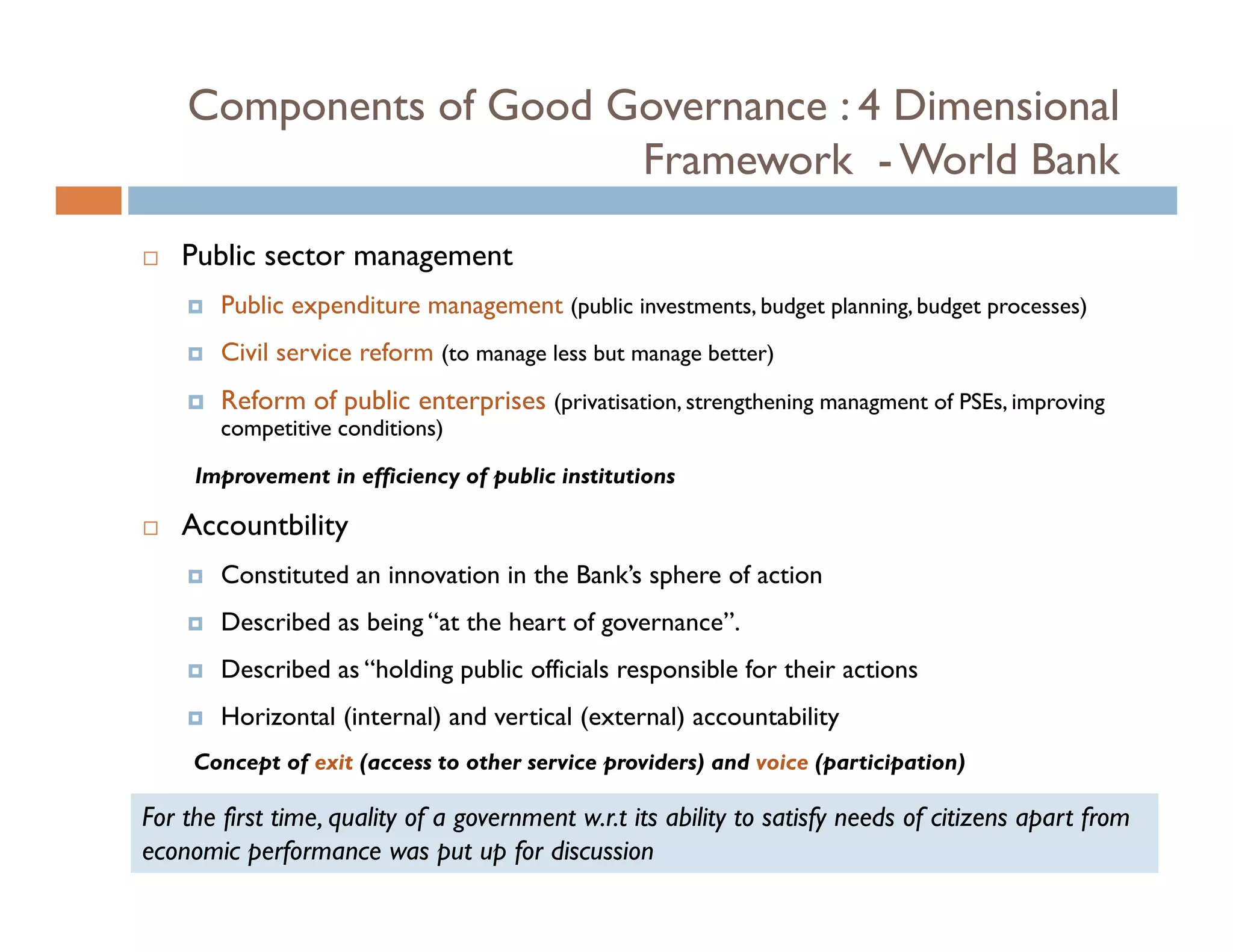 Good Governance : Origin, concepts and components | PDF