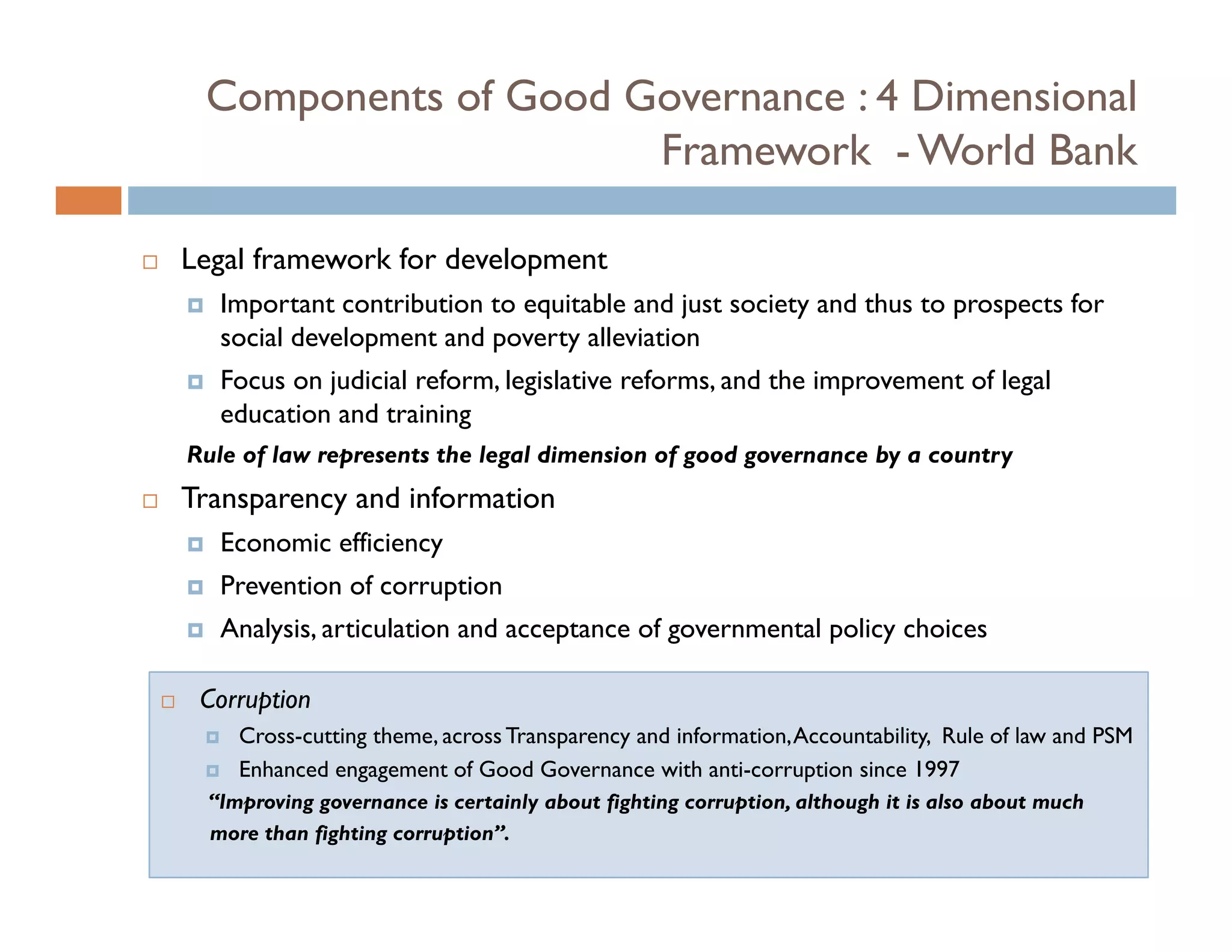 Good Governance : Origin, concepts and components | PDF