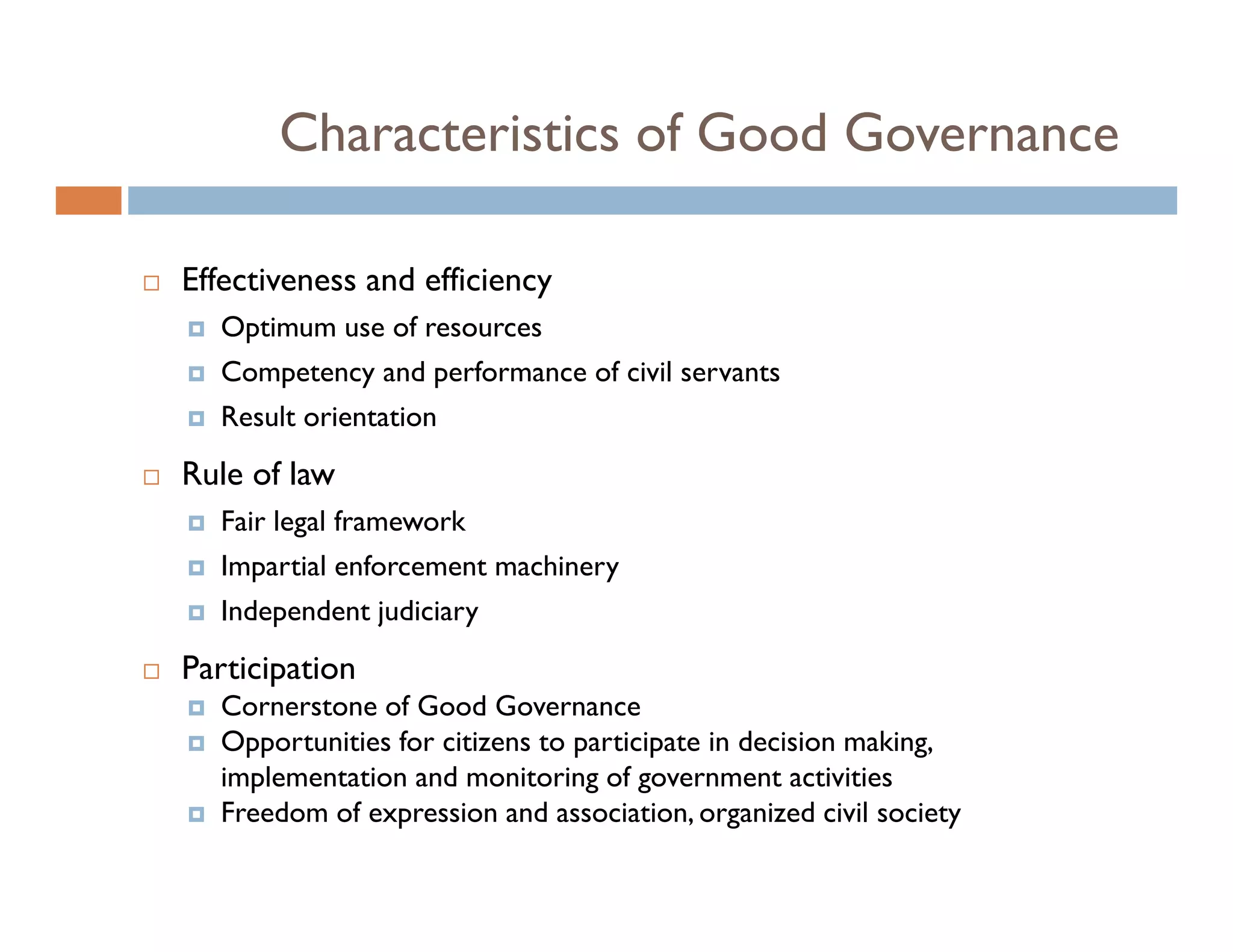 Good Governance : Origin, concepts and components | PDF
