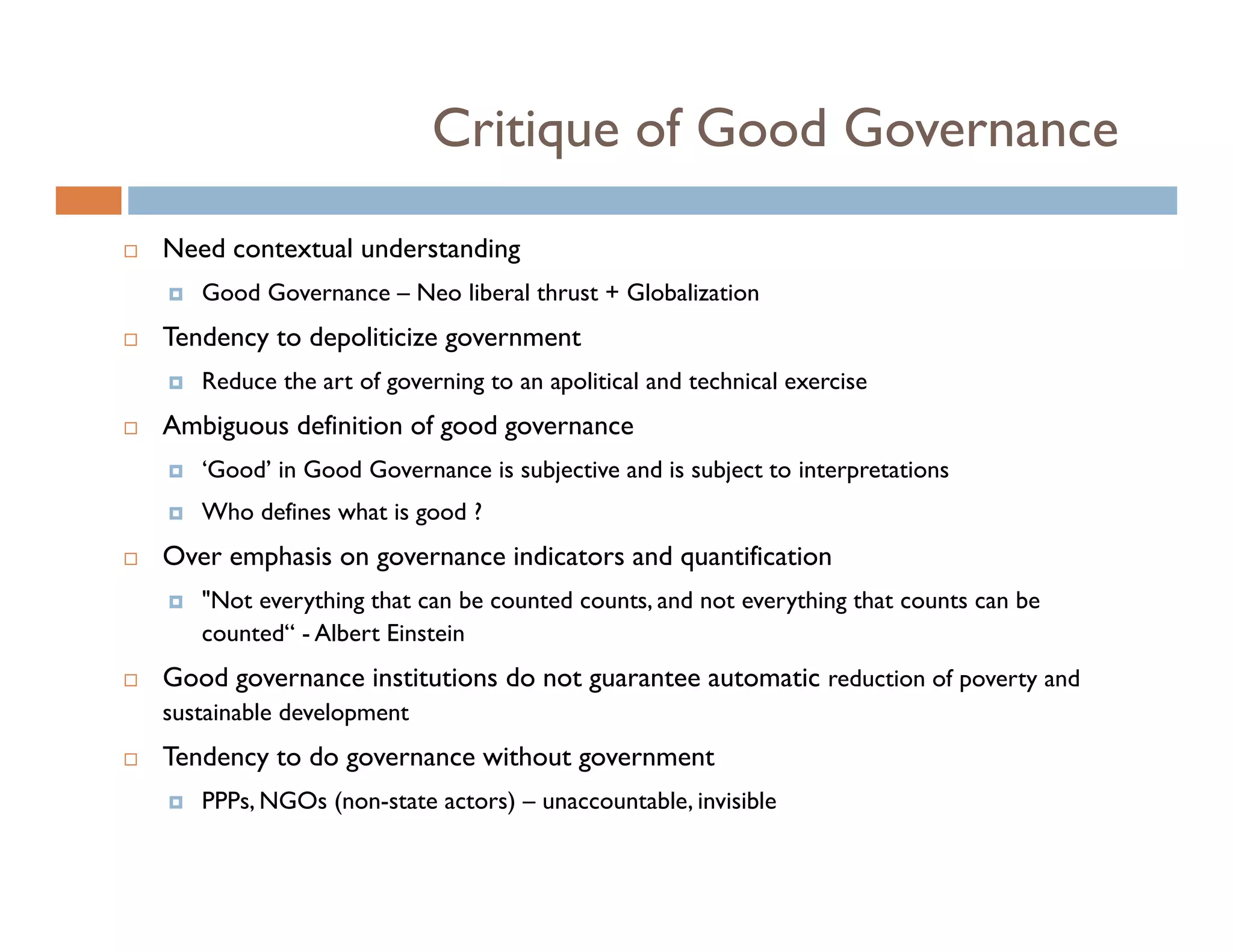 Good Governance : Origin, concepts and components | PDF
