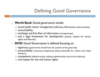 Good Governance : Origin, concepts and components | PDF