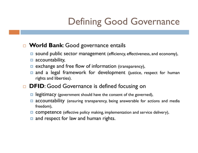 Good Governance : Origin, concepts and components | PDF | Civic affairs ...