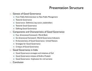 Good Governance : Origin, concepts and components | PDF