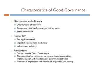 Good Governance : Origin, concepts and components | PDF