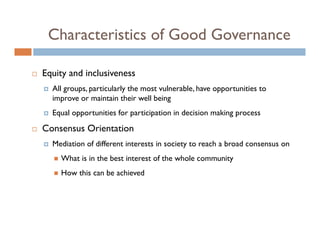 Good Governance : Origin, concepts and components | PDF