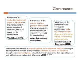 Good Governance : Origin, concepts and components | PDF