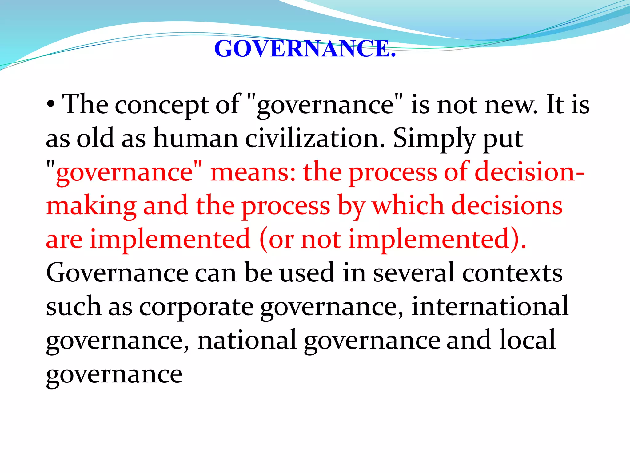 GOOD GOVERNANCE-PRINCIPLES | PPTX