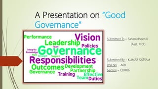 Good governance and Citizen's Charter | PPTX