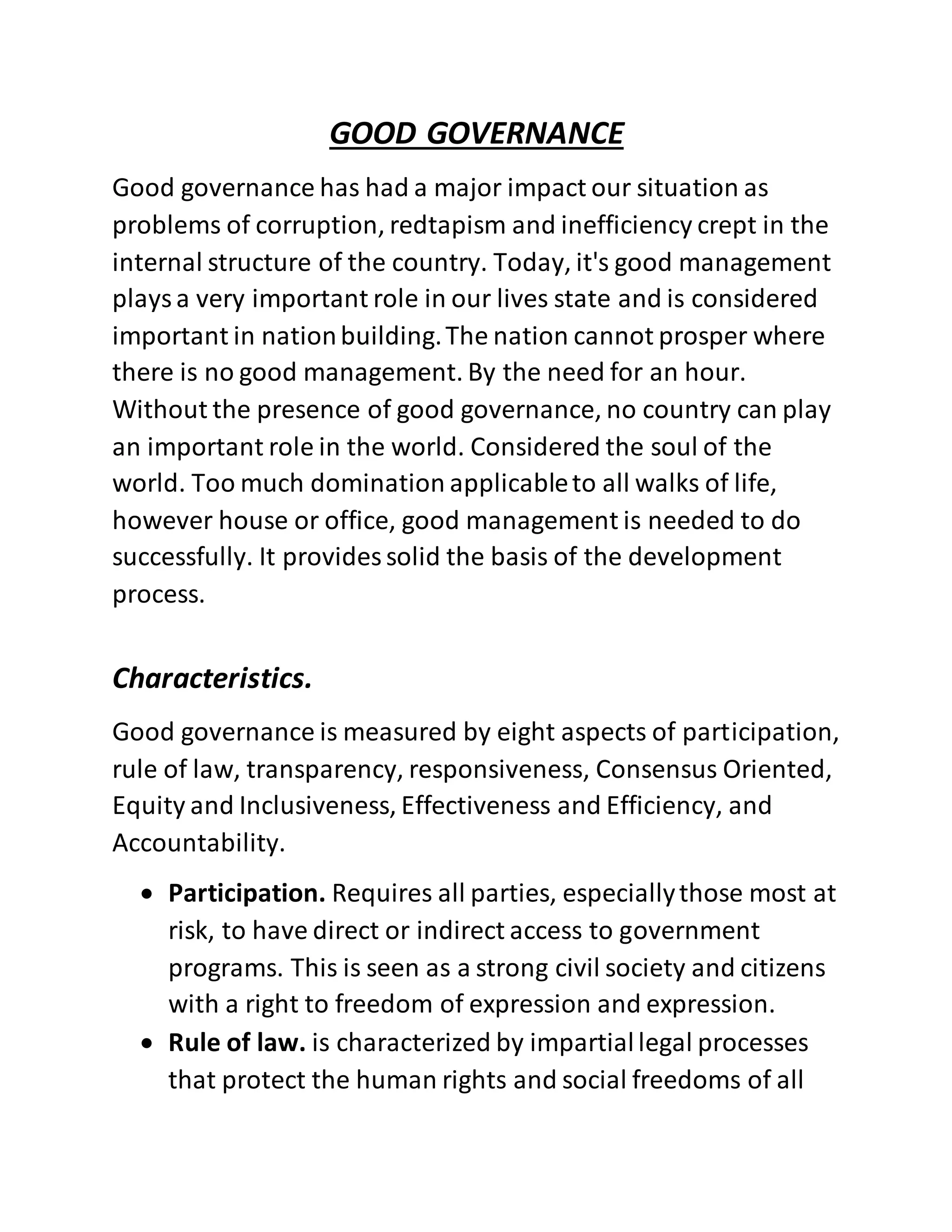 Good governance | PDF